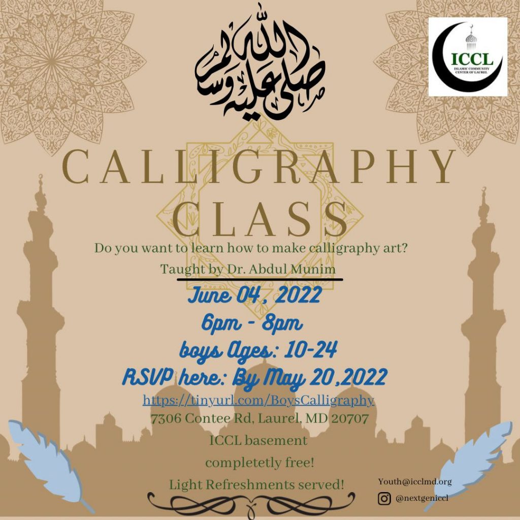 ICCL Boys Calligraphy Art Class by Dr. Abdul Munim – Islamic Community ...